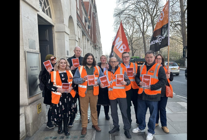 Staff protest outside BMA as pay row escalates | GMB London